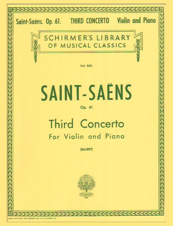 Saint-Saens Violin Sheet Music: Concerto No. 3 in B Minor