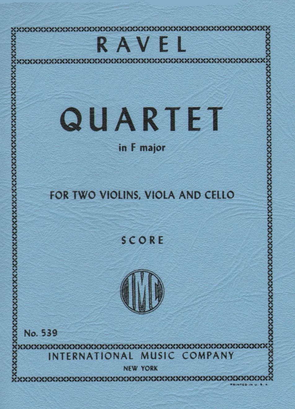 Ravel Quartet F Major Score - Sheet Music