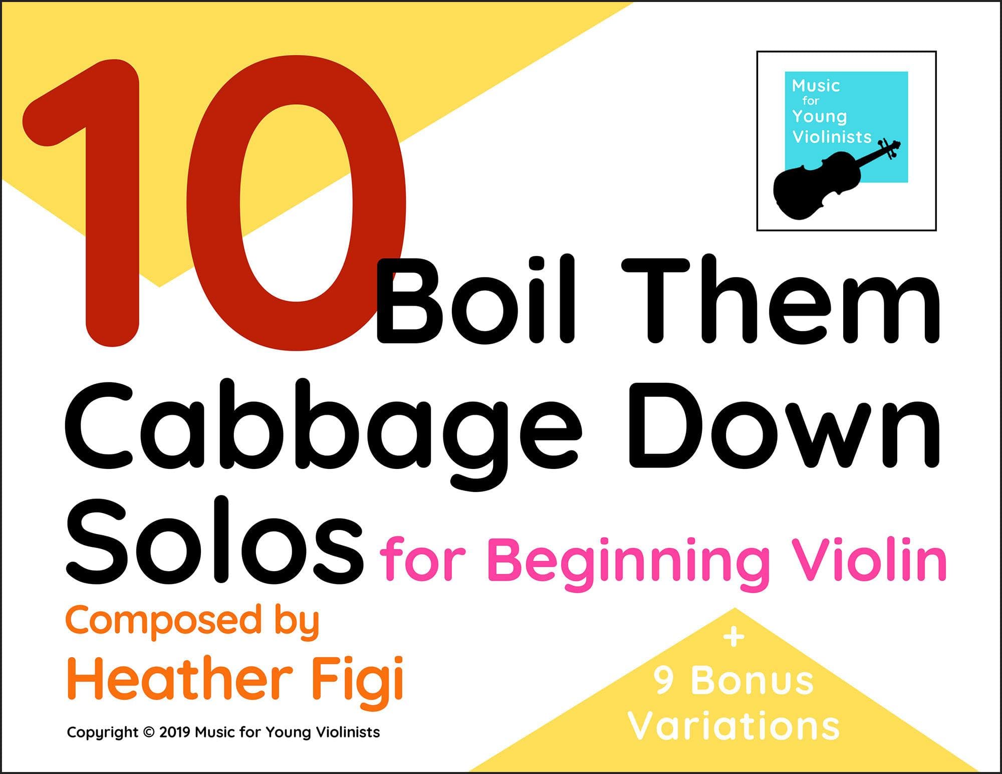 Beginner Violin Sheet Music: Boil Them Cabbage Down Solos