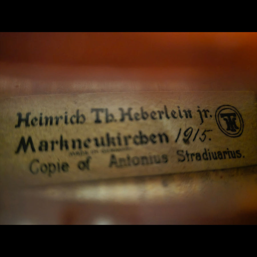 Heinrich Th. Heberlein, Jr. Violin, Markneukirchen, 1915 - Shar Music