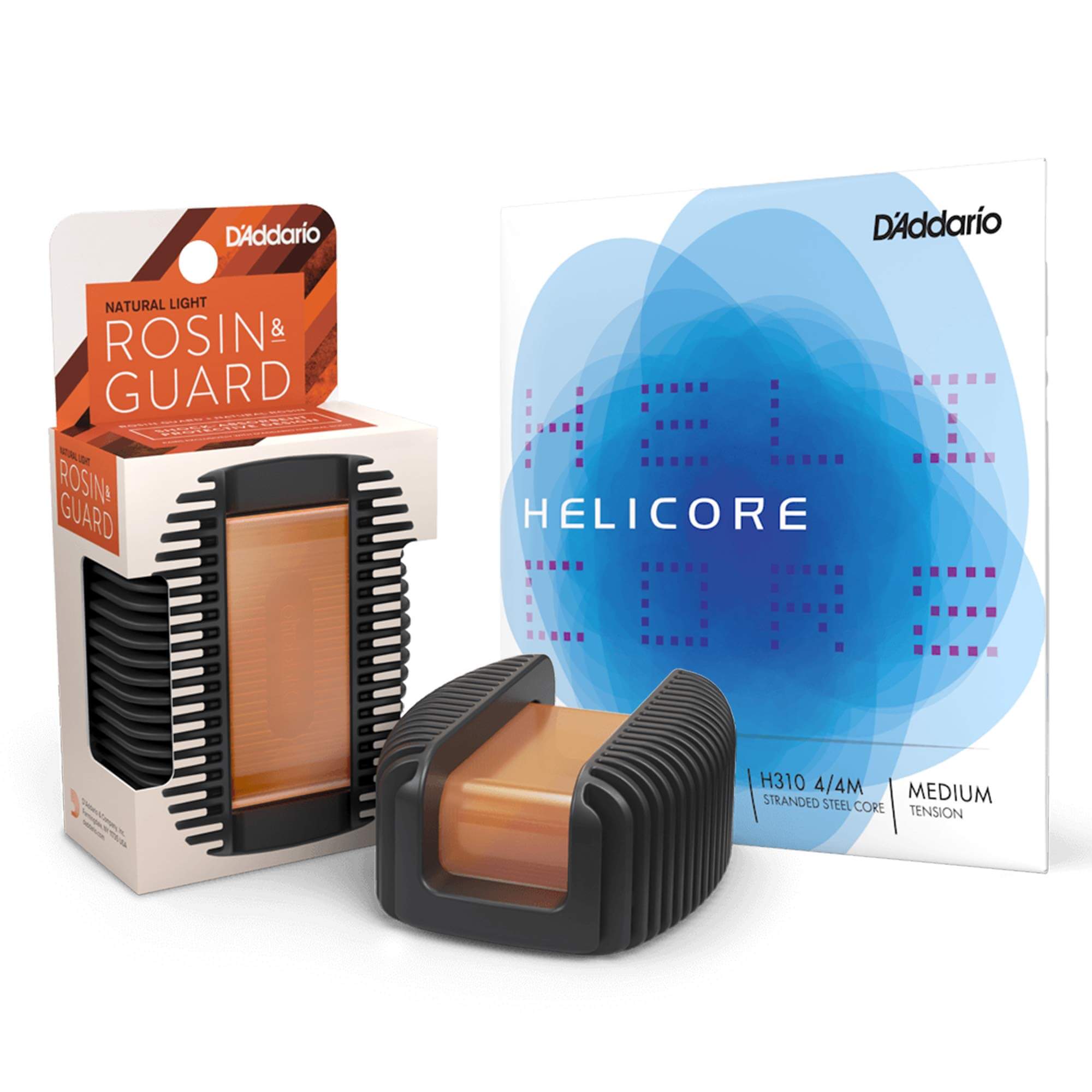 Helicore Violin Strings with Rosin Guard & Light Rosin by D'Addario