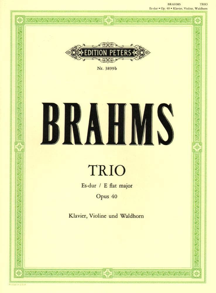 Brahms Horn Trio Sheet Music - Op. 40
