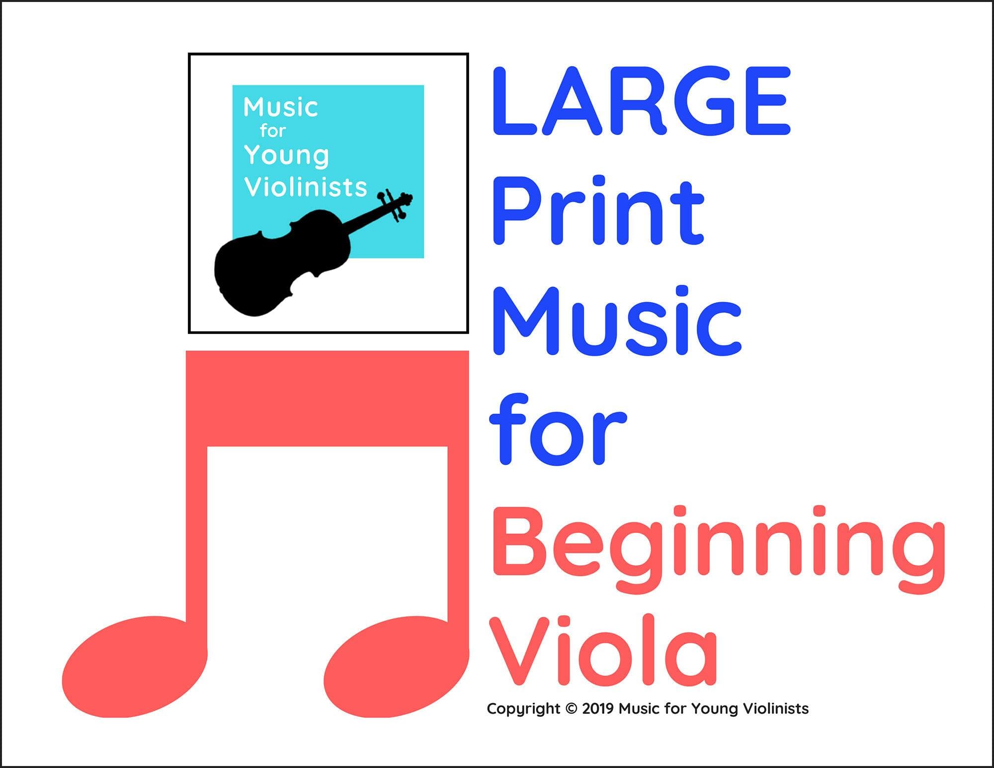 Beginner Viola Music: Digital Download for Young Violaists with Large Print