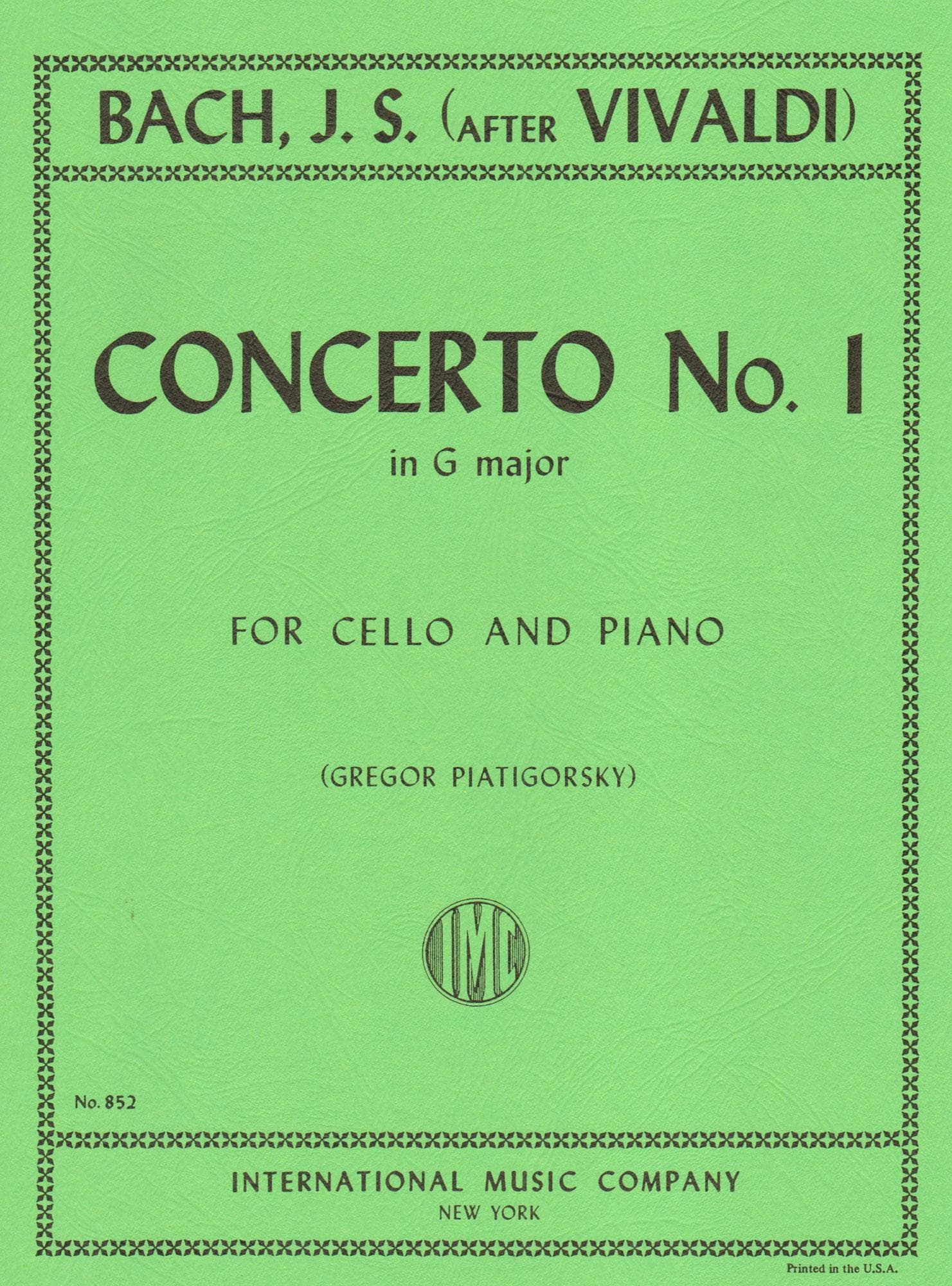 Bach Concerto No. 1 G Major Sheet Music