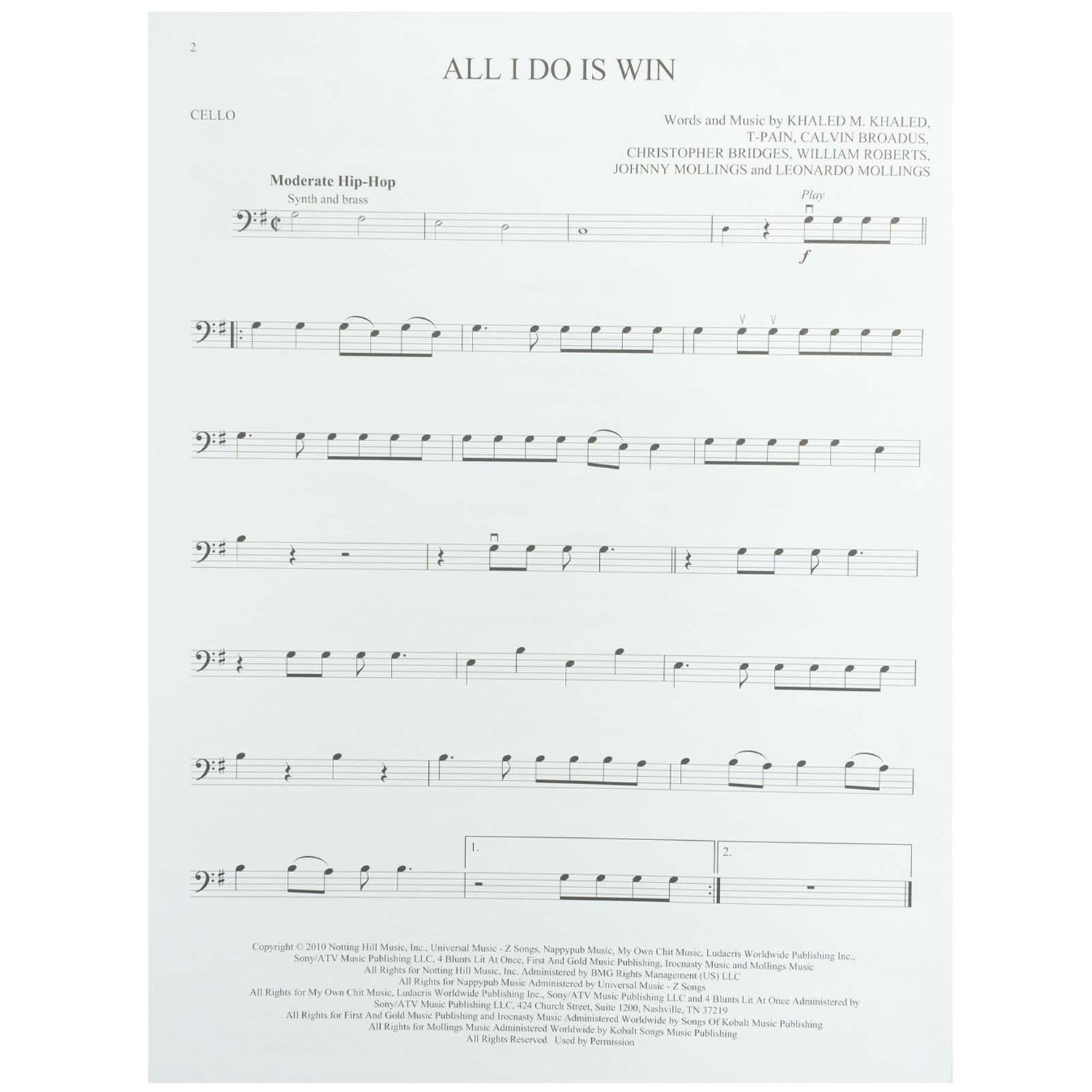 Stadium Rock For Cello: Sheet Music & Arrangements