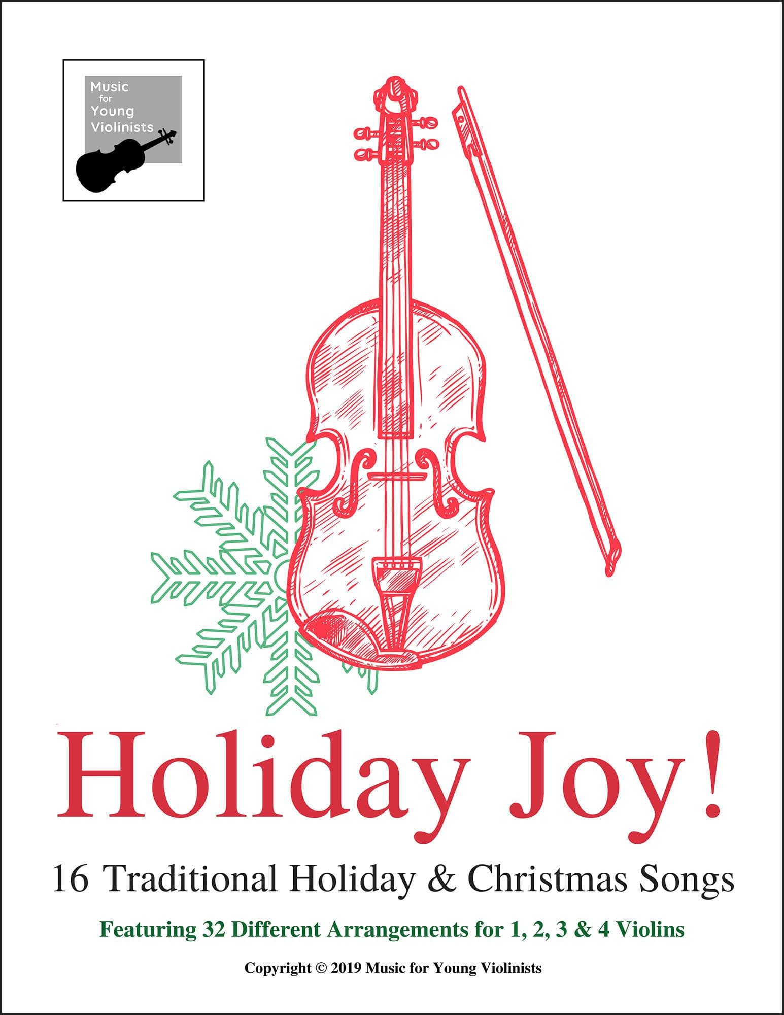 Digital Violin Sheet Music: Holiday Joy for 1/4 Violins
