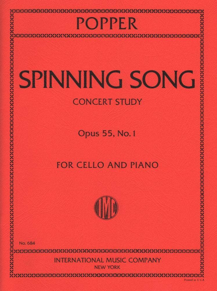 Popper, David - Spinning Song, Op 55, No1 - for Cello and Piano - Inte