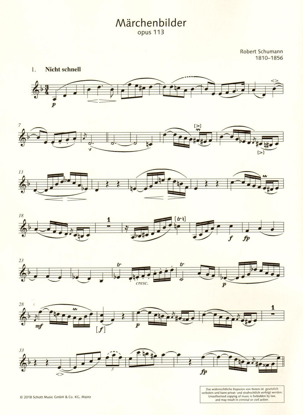 Schumann Fairy Tale Pictures Sheet Music