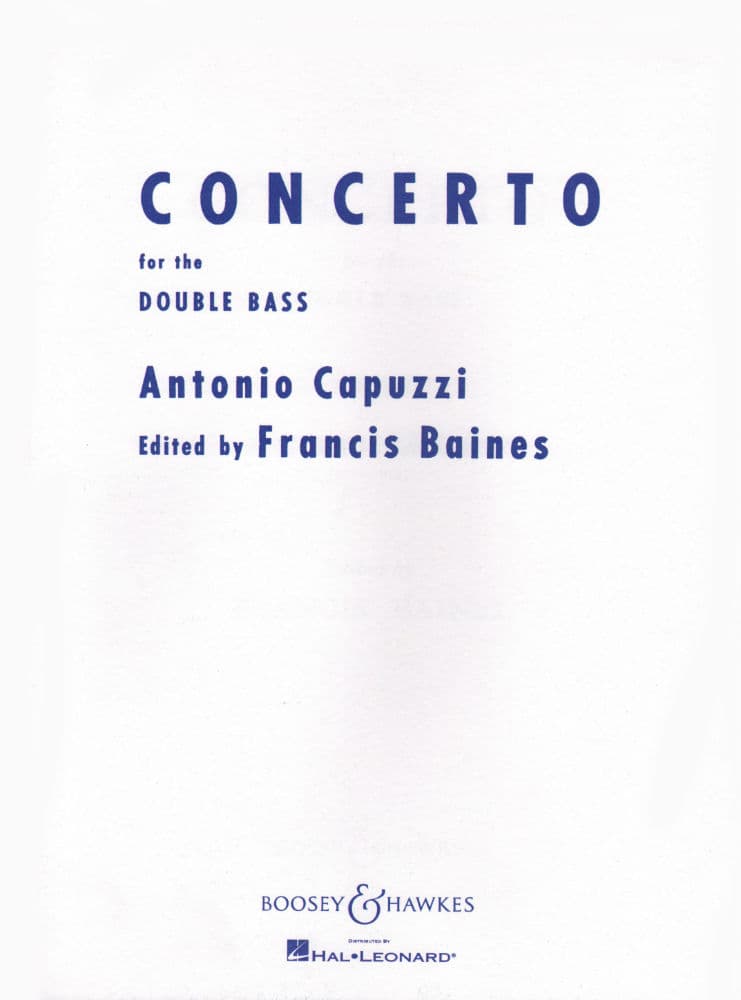 Capuzzi Concerto F Major Double Bass Sheet Music Barnes