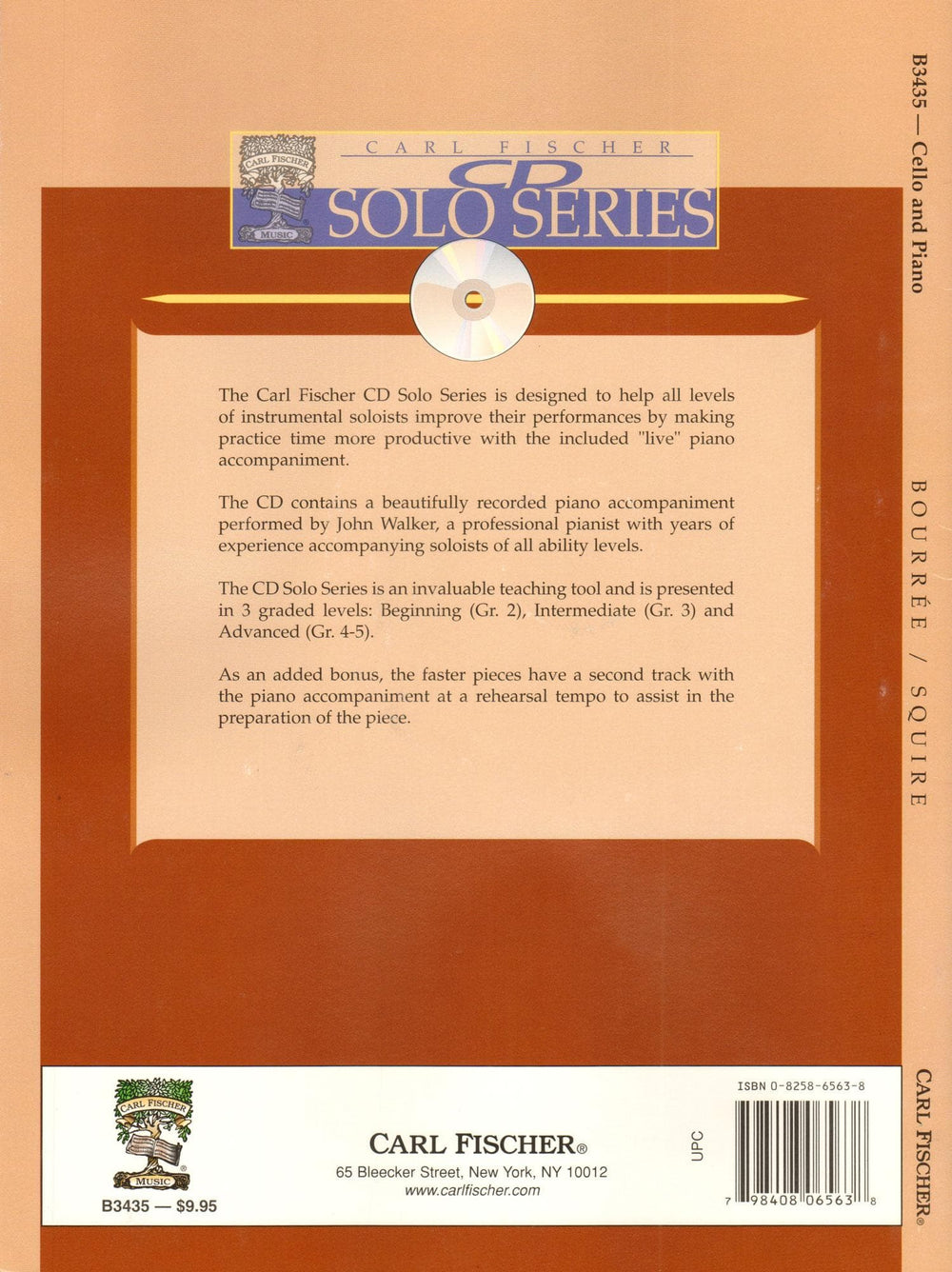 Solo Cello Sheet Music: Squire Bouree Op 24 for Cello & Piano