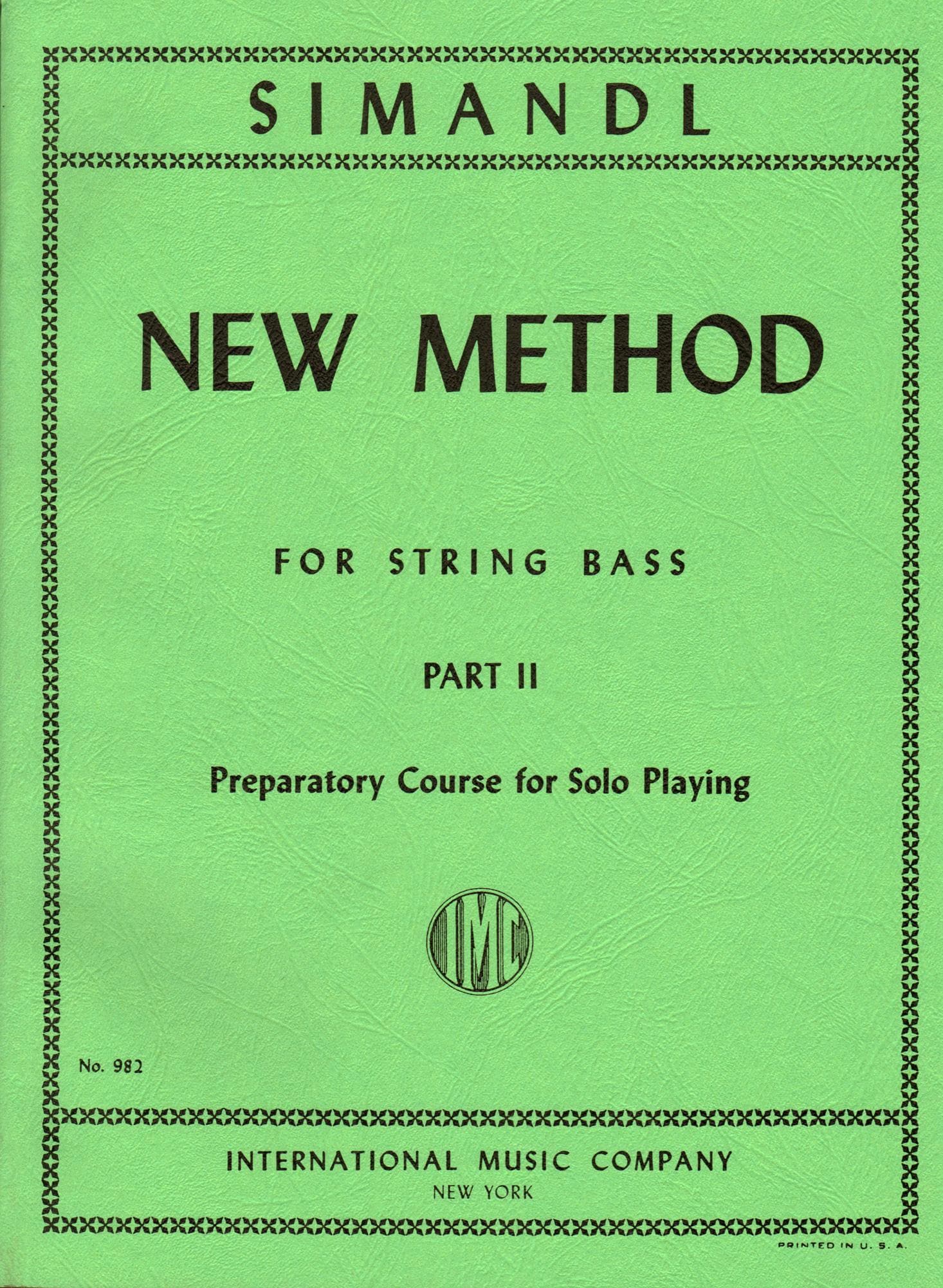 Simandl's New Method for String Bass Part 2 by Lyman