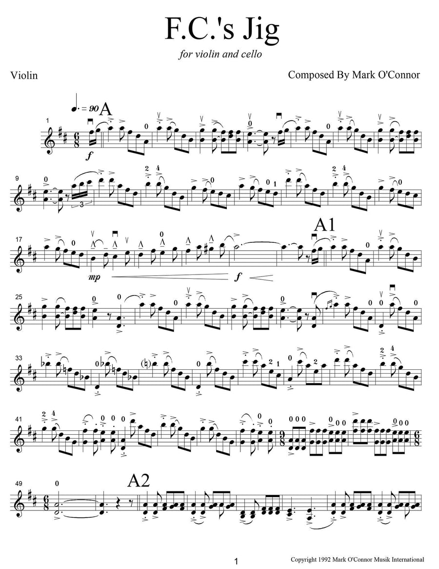 O'Connor, Mark - F.C.'s Jig for Violin and Cello - Violin - Digital Do