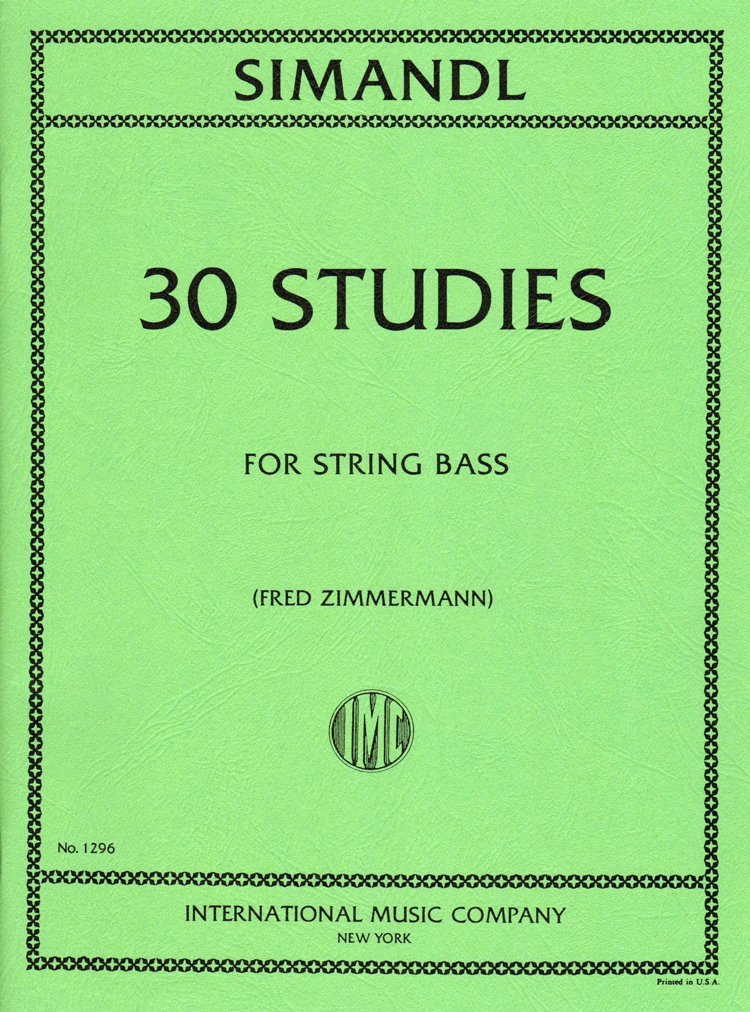 Simandl 30 Studies: Double Bass Development Sheet Music