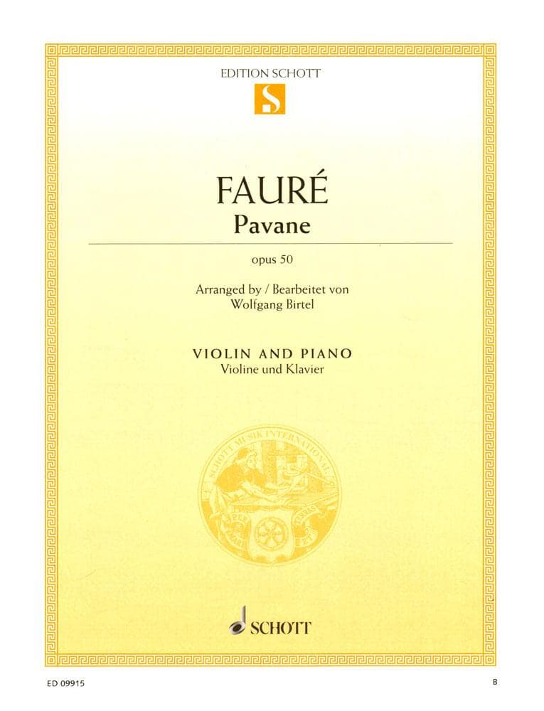 Faure Pavane Op 50: Violin & Piano Sheet Music