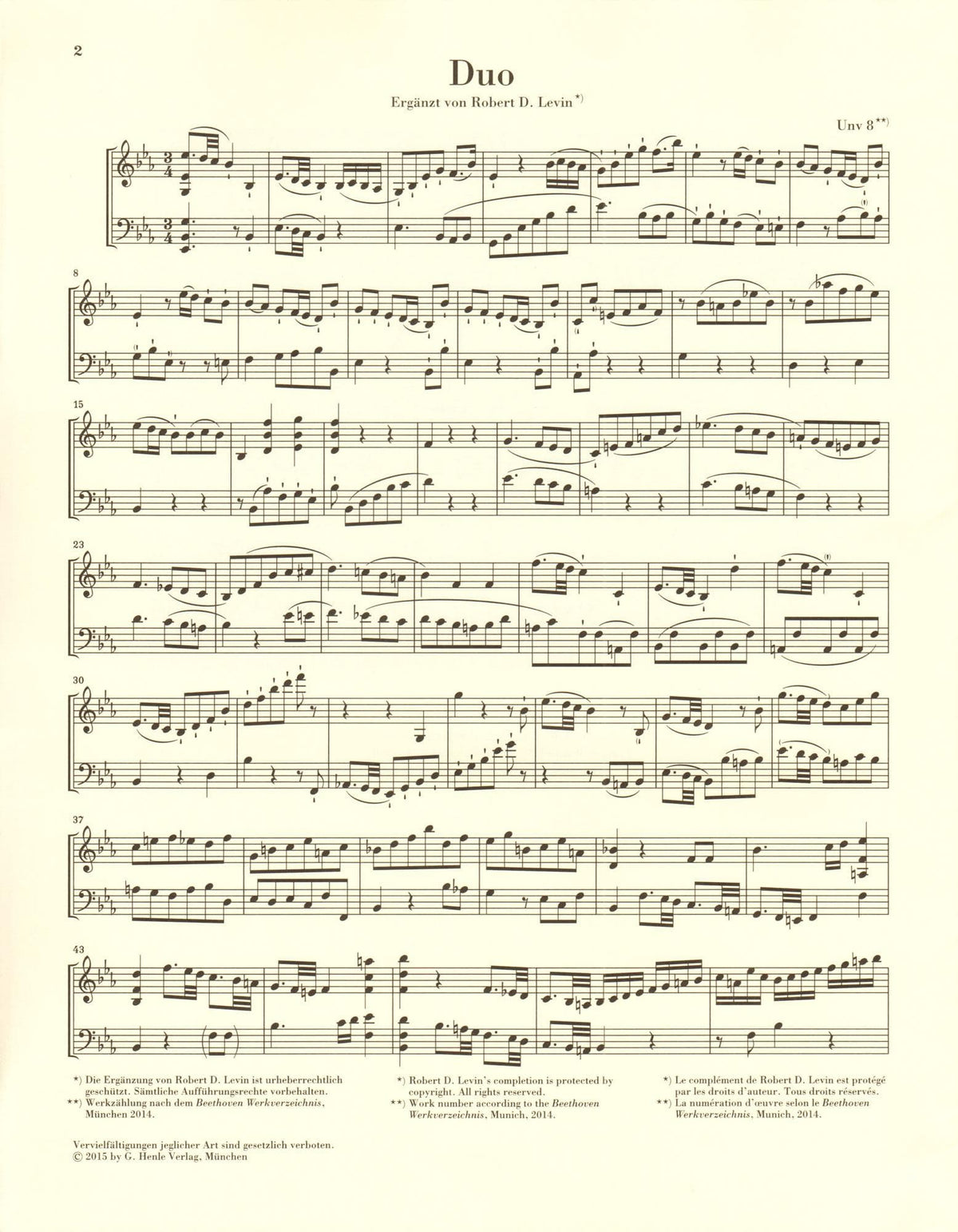 Beethoven Duo: Violin & Cello Sheet Music - Classical Chamber Music