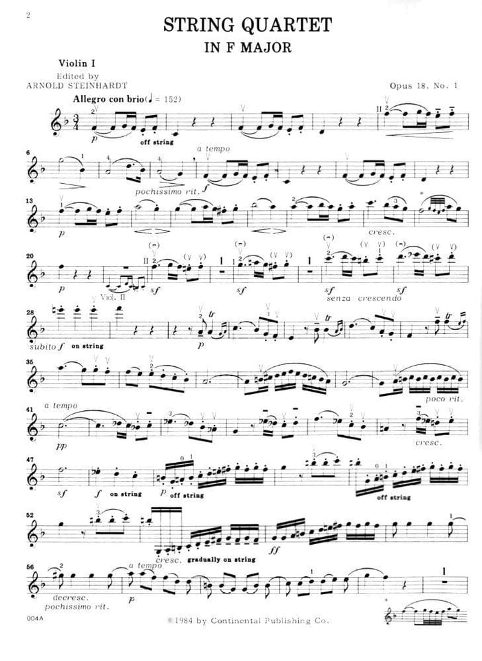 Beethoven's Op. 18 String Quartets on Guarneri - eCommerce