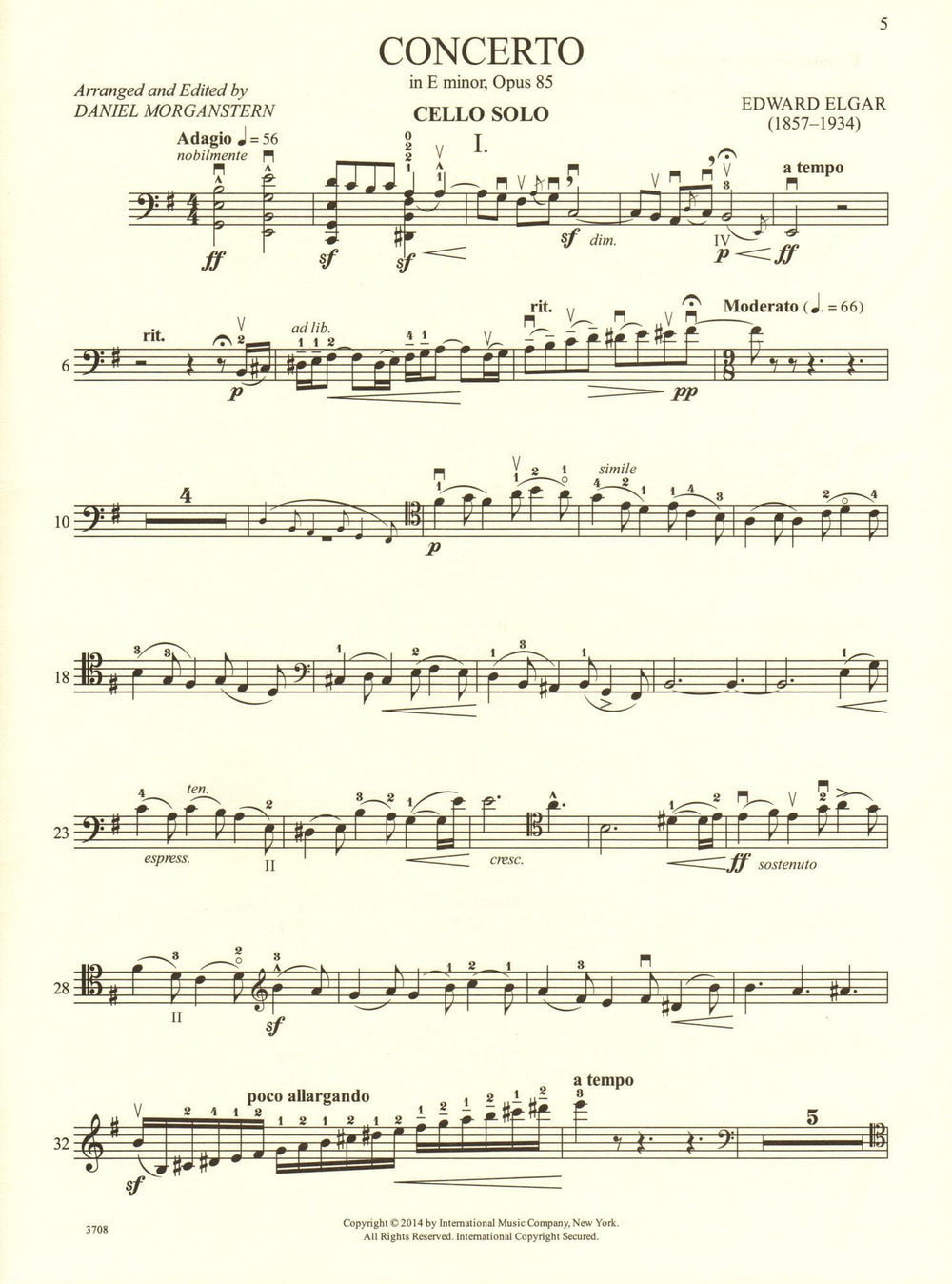 Elgar Cello Concerto Sheet Music - Classical Strings