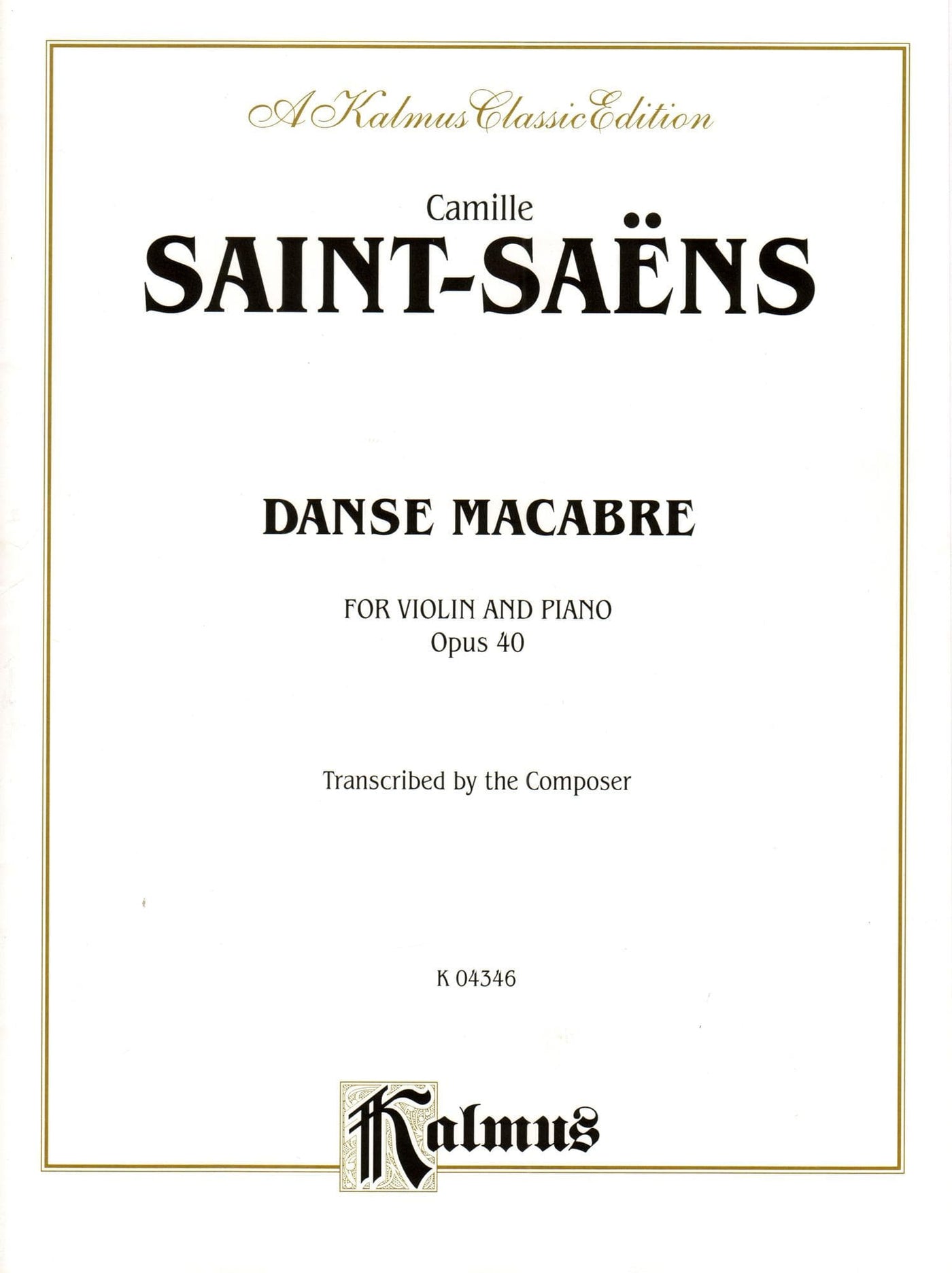 Saint Saens Danse Macabre Sheet Music - Violin